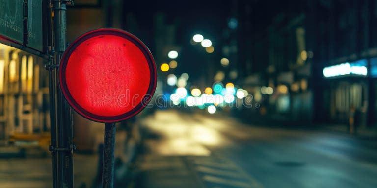 A Red Traffic Sign Sits on the Roadside, Indicating a Warning or ...