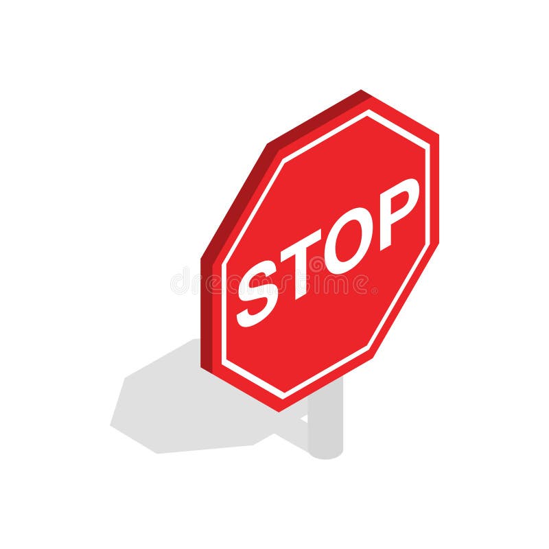 Red Traffic Stop Sign Isometric Icon Stock Illustrations – 618 Red ...