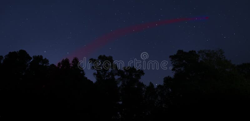 Red Trail Left Behind after Santa and Rudolph Launched Stock Image ...