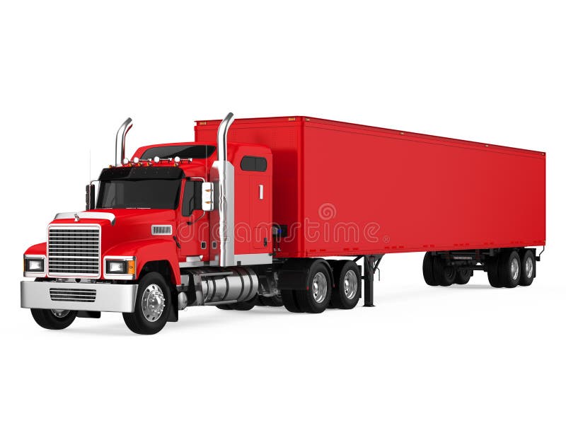 Red Trailer Truck Isolated stock illustration. Illustration of isolated ...