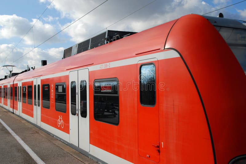 Red train stock photo. Image of platform, coloured, train - 4354722