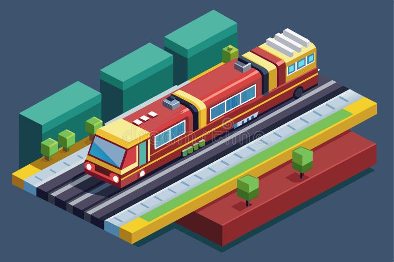 A Red Train Moves Down Train Tracks Surrounded by a Forest, Train ...