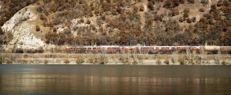 Red Train is on the Other Side Stock Image - Image of travel, brown ...