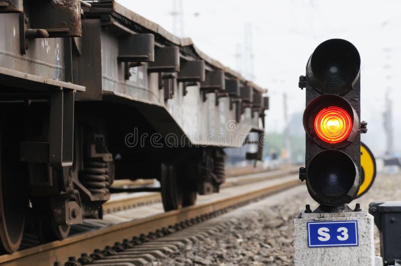 Red train signal stock image. Image of chime, pass, pole - 16368575