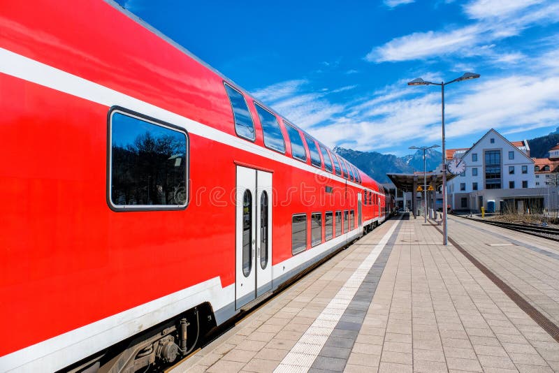 Railway in Fussen, Germany stock image. Image of destination - 35093551