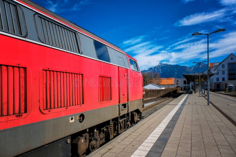 Railway in Fussen, Germany stock image. Image of destination - 35093551
