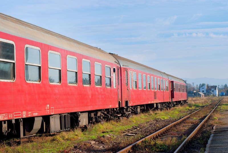 Red train in the station stock image. Image of motion - 35509229
