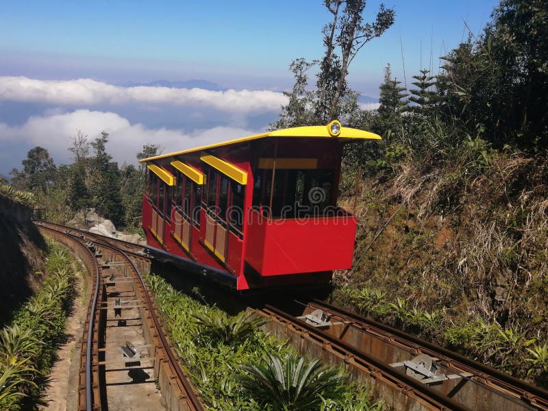 Red train on tracks stock photo. Image of track, train - 197804246