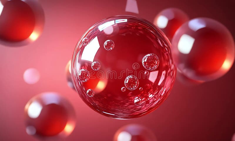 Red Translucent Spheres with Bubbles Stock Video - Video of render ...
