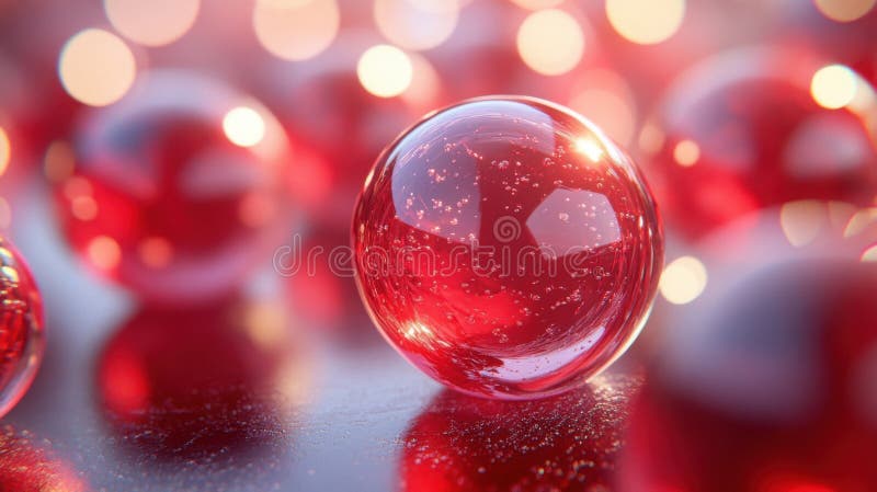 Red Translucent Spheres with Warm Lighting and Bokeh AI-generated ...