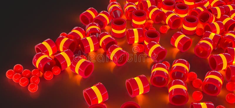 Tubes and Spheres on the Ground 3D Computer Generated Image Stock ...