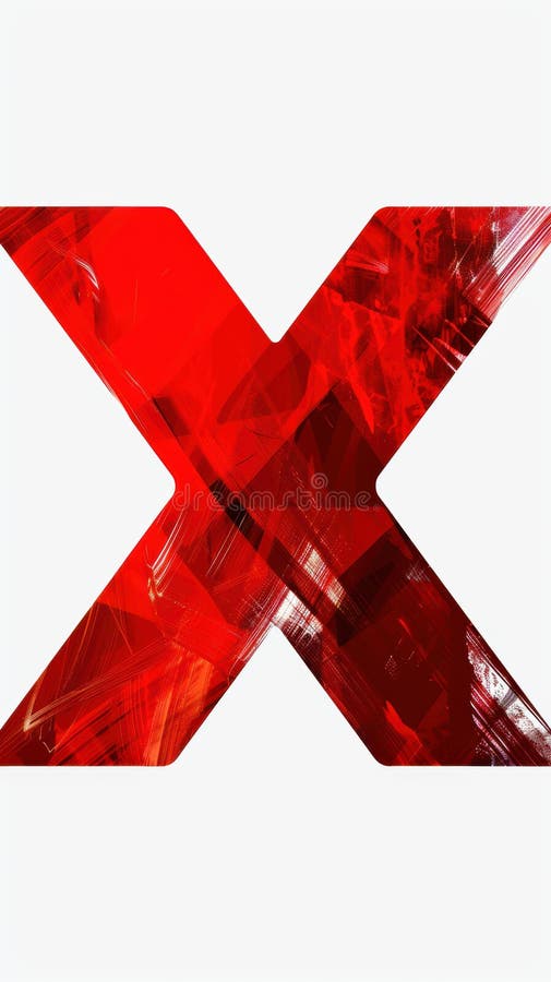 Red X on Transparent Background. High Detail Minimalist Design Concept ...