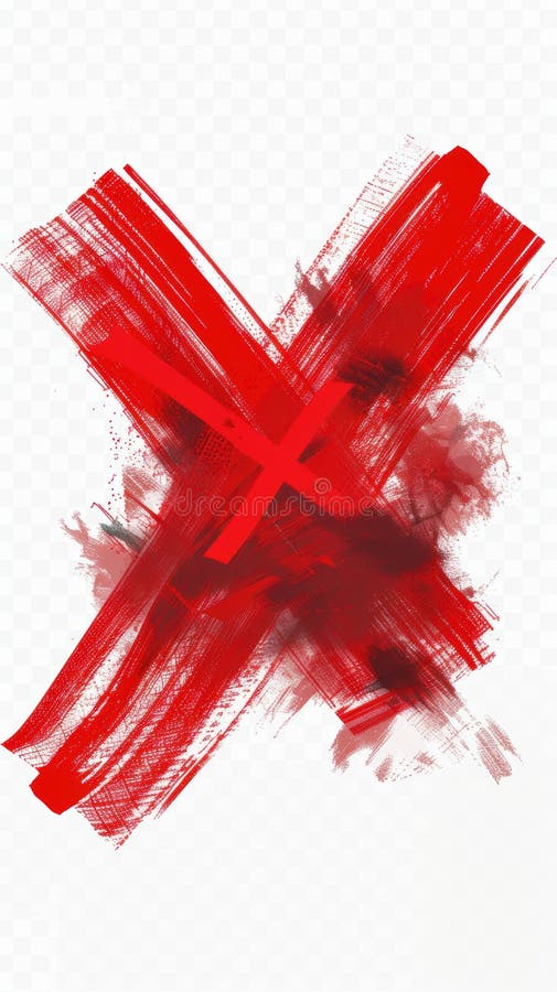 Red X on Transparent Background. Simple and Detailed Graphic Design ...
