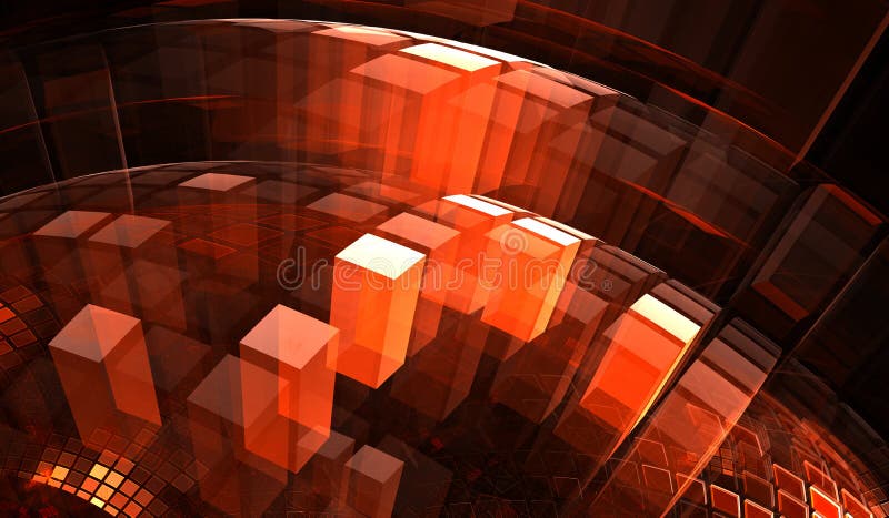 Red Transparent Blocks with Illusion of Depth and Perspective Stock ...