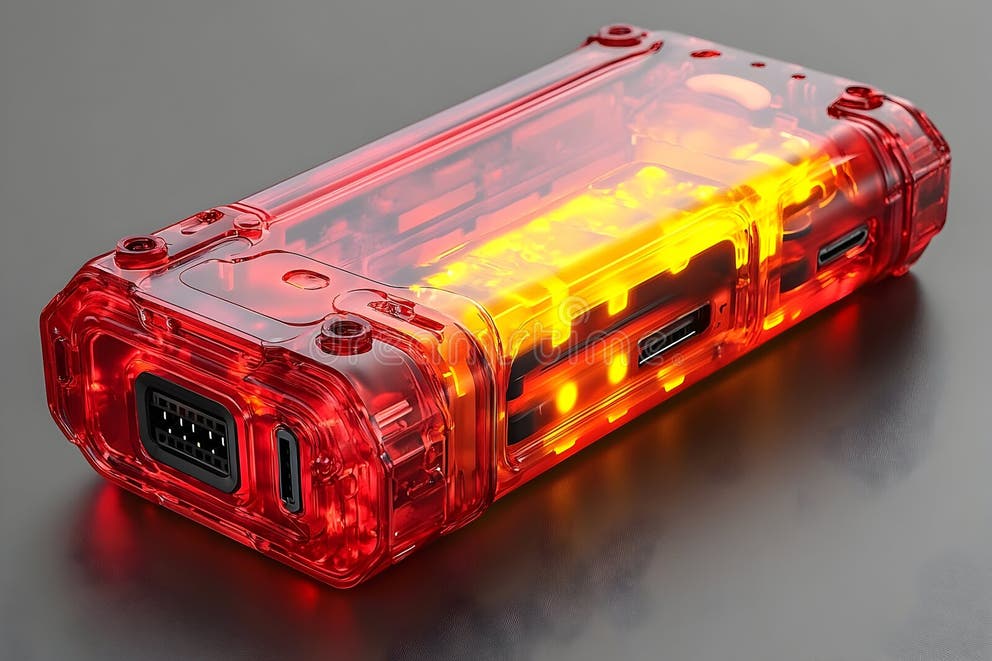 Translucent Red Tech Gadget Stock Illustration - Illustration of power ...