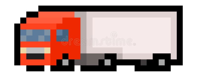 Red Transportation Truck - Isolated 8 Bit Vector Stock Vector ...