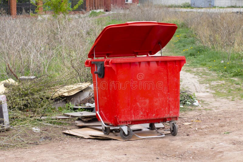 289 Red Open Garbage Bin Container Stock Photos - Free & Royalty-Free ...