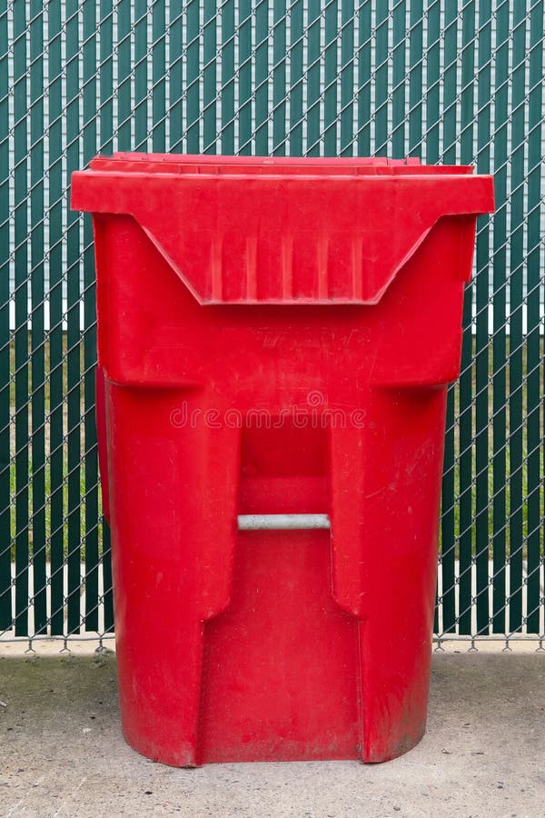 Red trash can stock image. Image of color, street, waste - 197009237