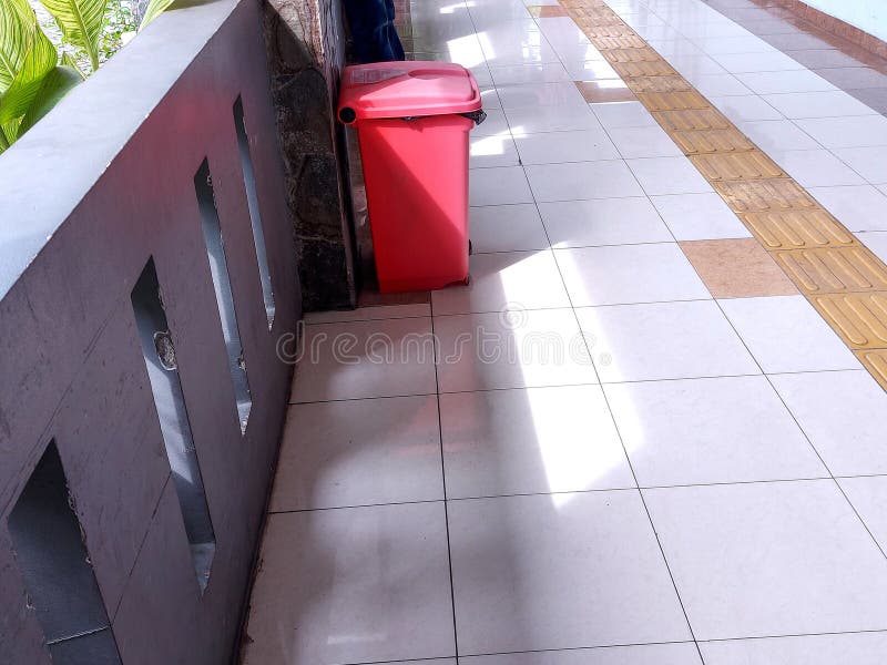 A red trash can stock image. Image of trash, vehicle - 383786305