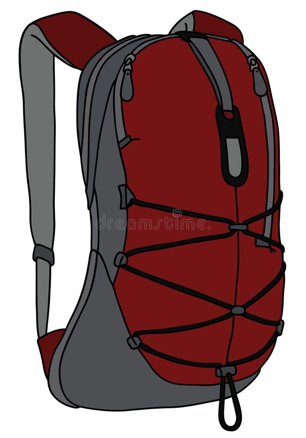 Red travel backpack stock vector. Illustration of backpack - 95474384