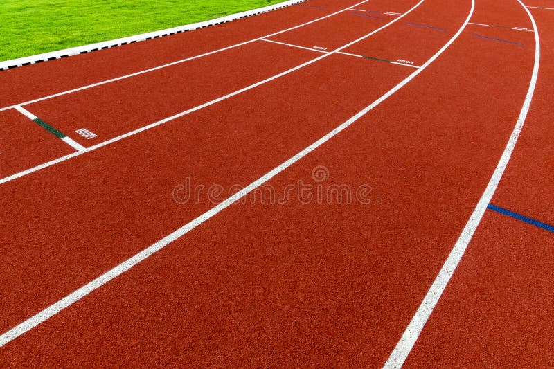 Red Treadmill at the Stadium Stock Photo - Image of competition, race ...