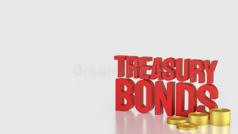 The Red Treasury Bond and Gold Coins for Business 3d Rendering Stock ...
