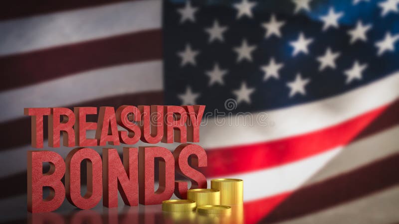 The Red Treasury Bond and Gold Coins for Business 3d Rendering Stock ...
