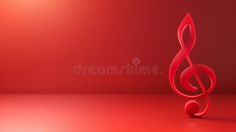 Red Treble Clef in a Red Room Stock Illustration - Illustration of ...