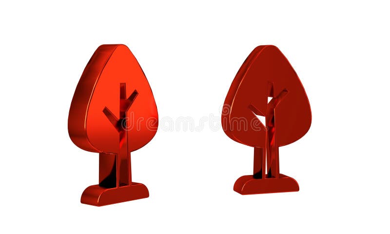 Red Tree Icon Isolated on Transparent Background. Forest Symbol Stock ...