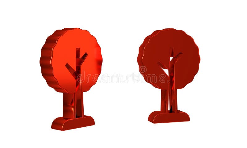 Red Tree Icon Isolated on Transparent Background. Forest Symbol Stock ...