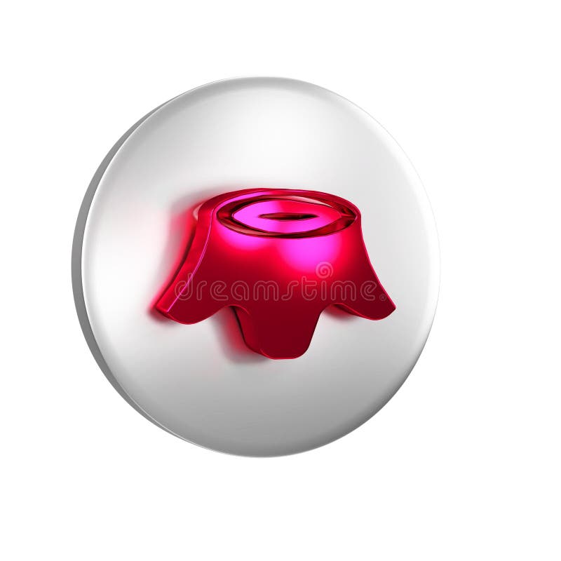 Red Tree Stump Icon Isolated on Transparent Background. Silver Circle ...