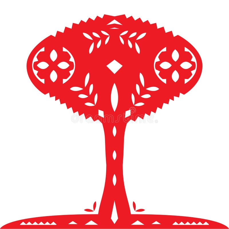 Red tree stock vector. Illustration of nature, ornament - 50373497