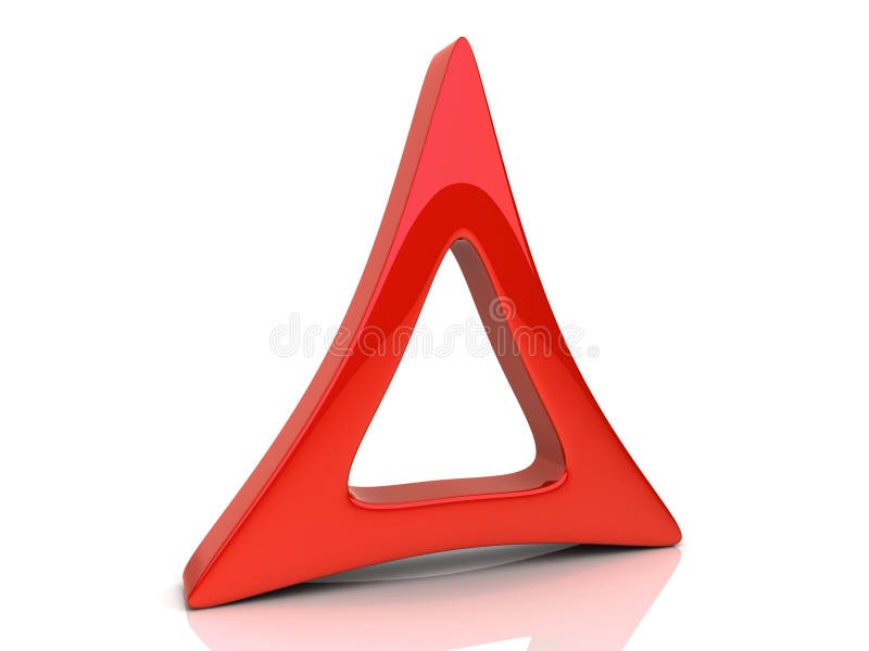 Red triangle stock illustration. Illustration of shape - 12551873