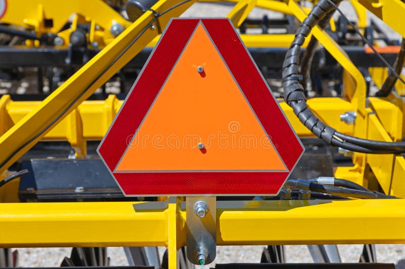 Red Triangle Agriculture Trailer Stock Image - Image of europe, traffic ...