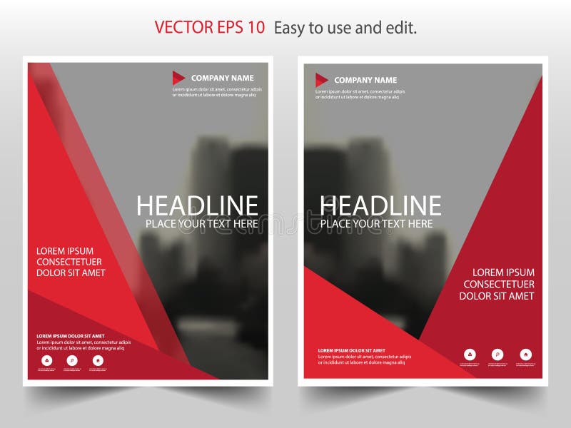 Red Triangle Annual Report Leaflet Brochure Flyer Template Design Book