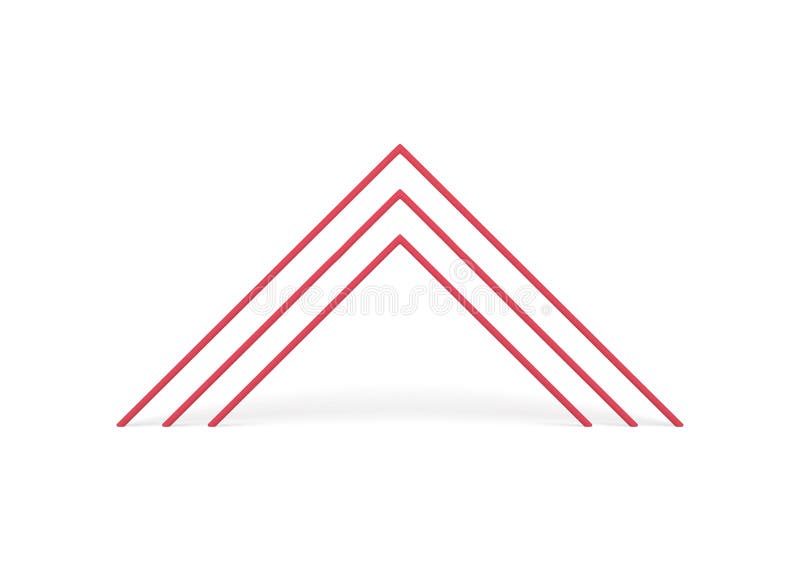 Red Triangle Archway Multilevel Corner Column Minimalist Presentation ...