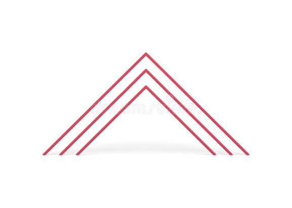 Red Triangle Archway Multilevel Corner Column Minimalist Presentation ...