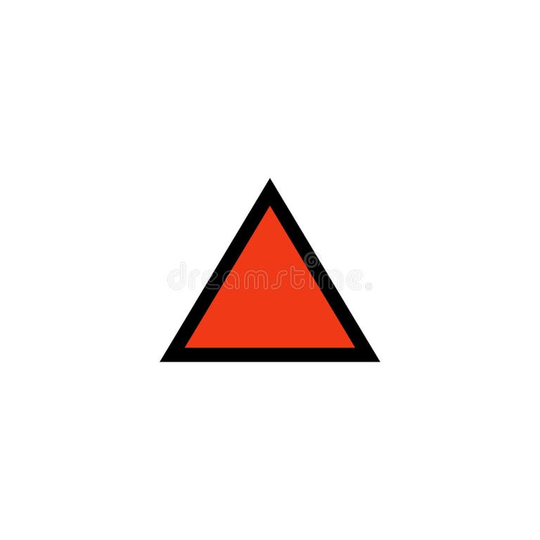 Red Triangle with Black Border, Simple Shape Stock Illustration ...