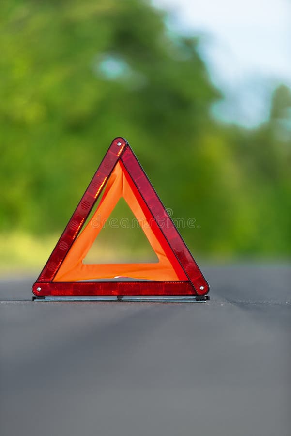 Red triangle of a car stock photo. Image of automobile - 40874866