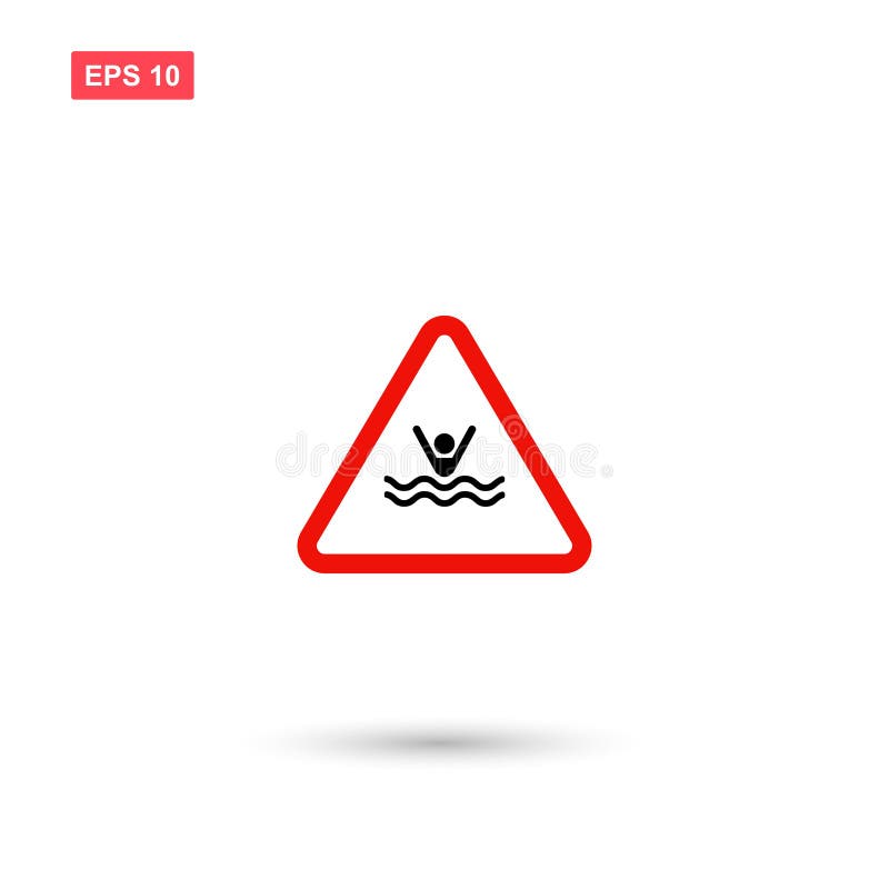 Red Triangle Drowned Sign Symbol Vector Isolated Stock Vector ...