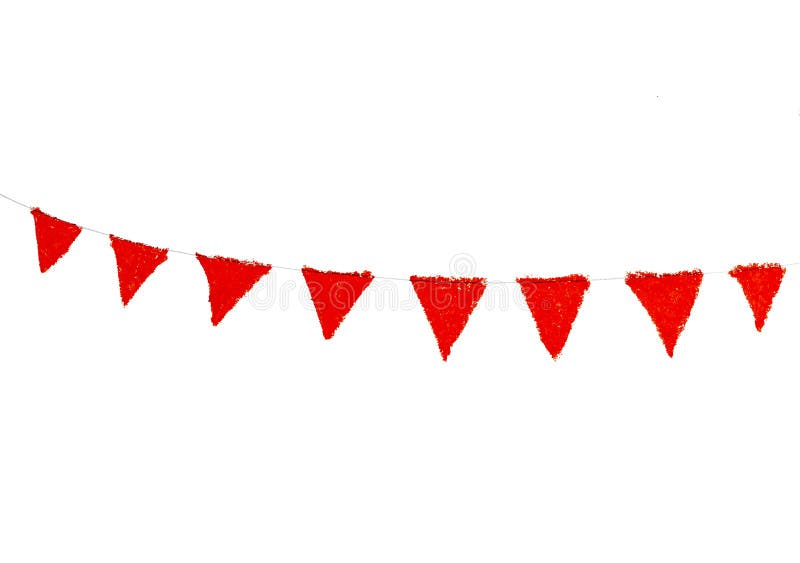 Red Triangle Flag Paint on the White Paper Stock Image - Image of ...