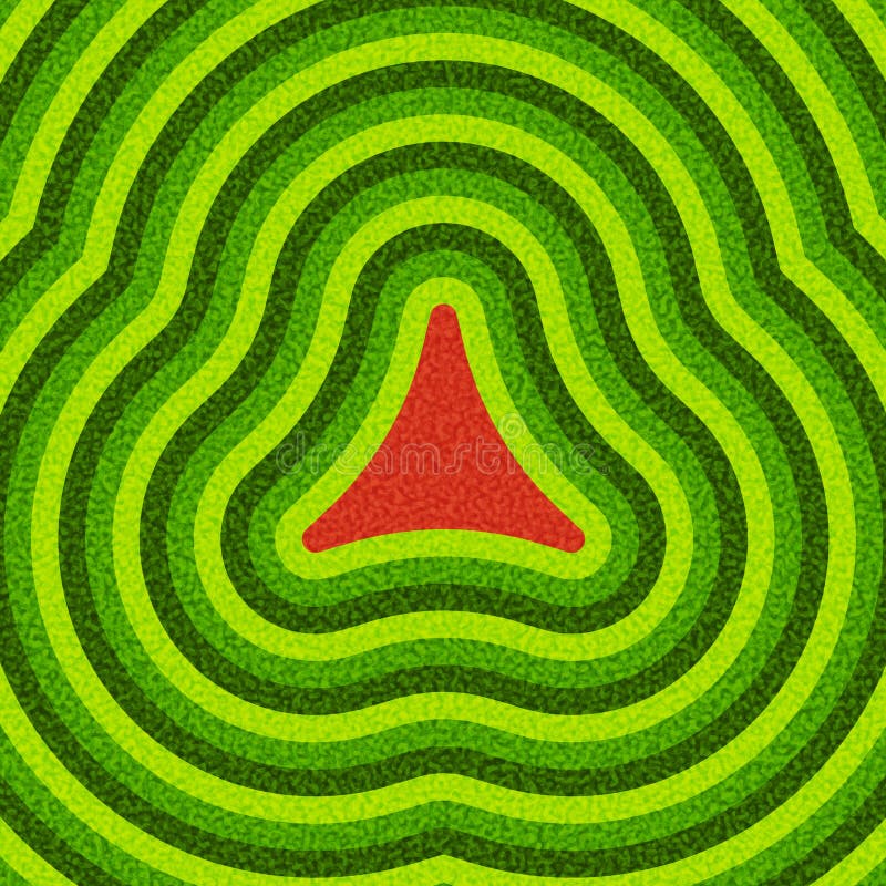 Red Triangle on Green Ripples Stock Vector - Illustration of geometric ...