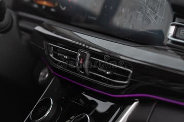 Red Triangle Hazard Light Button on Car Dashboard. Stock Photo - Image ...