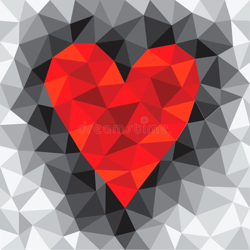 Red triangle heart stock illustration. Illustration of abstract - 49556201