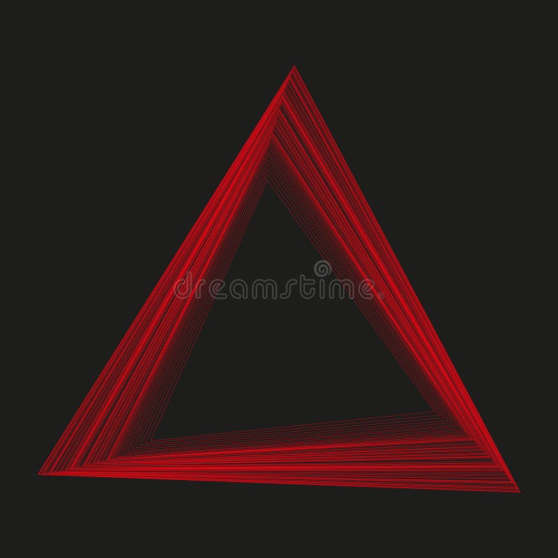 Red Triangle Lines. Geometric Abstract Shape. Dark Background Contrast ...