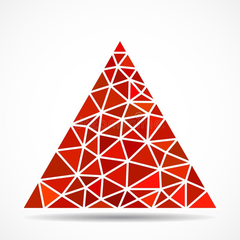 Red Triangle with Little Triangles on White Background Stock Vector ...