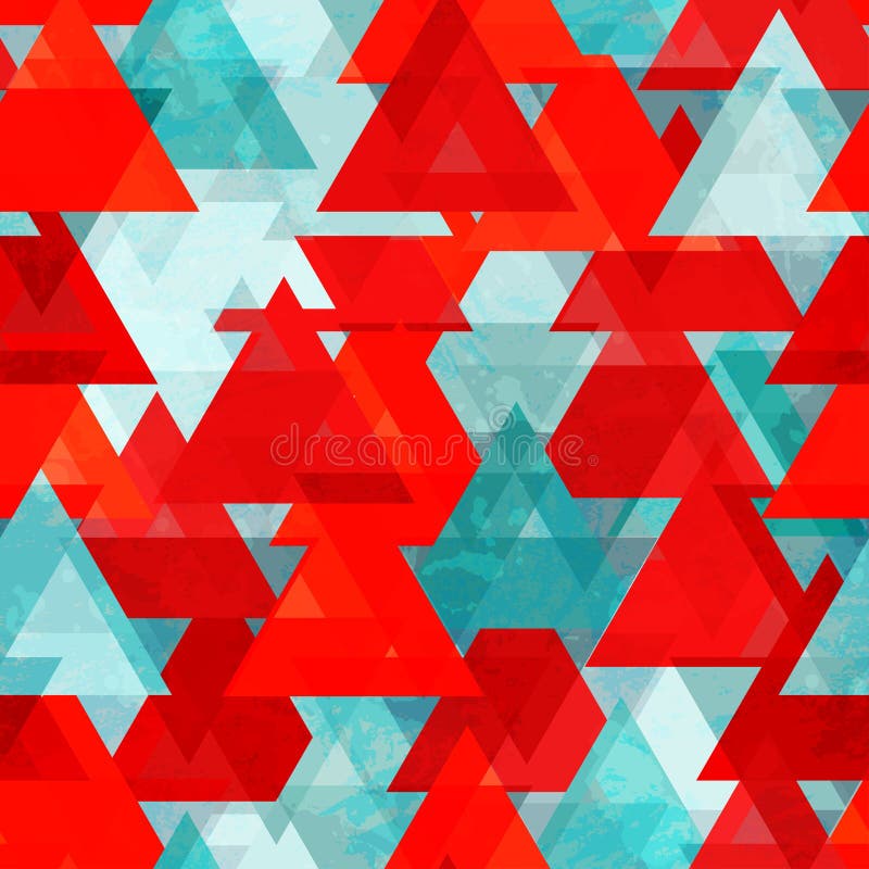 Red Triangle Seamless Texture with Grunge Effect Stock Vector ...