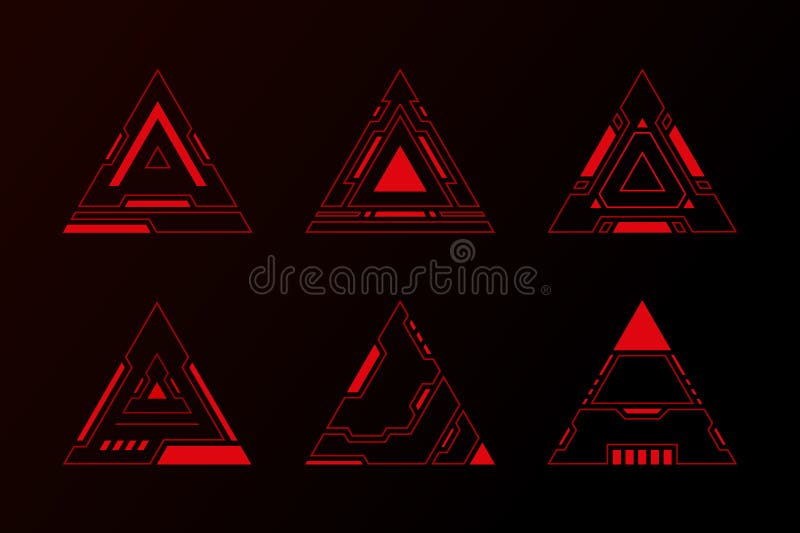 Red Triangle Shape Abstract Technology Future Interface Hud. Stock ...