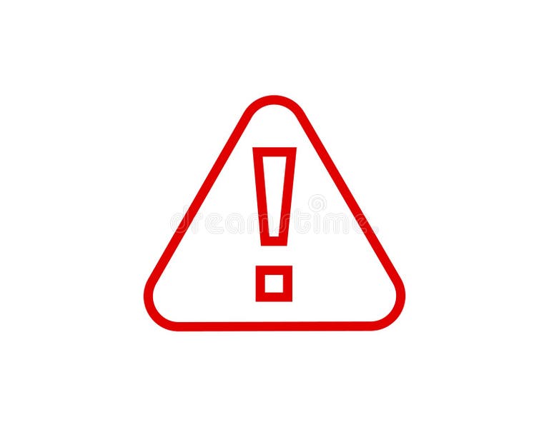 Red Triangle Sign with Exclamation Mark for Warning or Caution Stock ...
