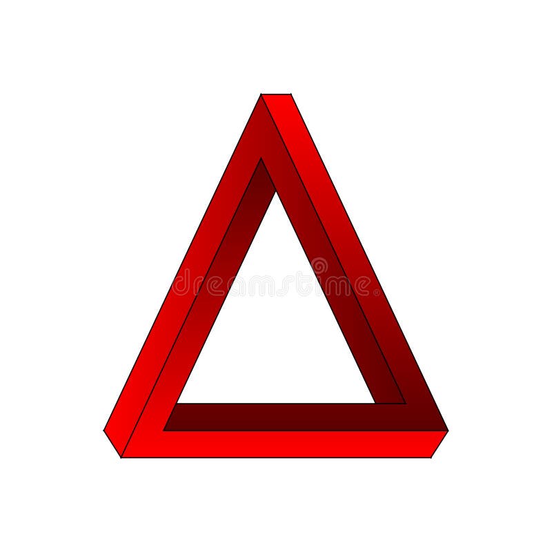 Red Triangle Sign Isolated on White Background Stock Illustration ...